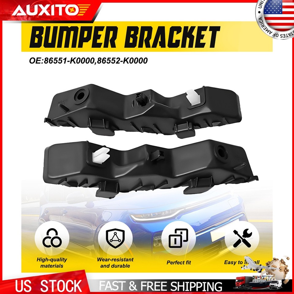 2X Front Bumper Bracket Fits 2020-2024 Kia Soul LH & RH Pair Black ...