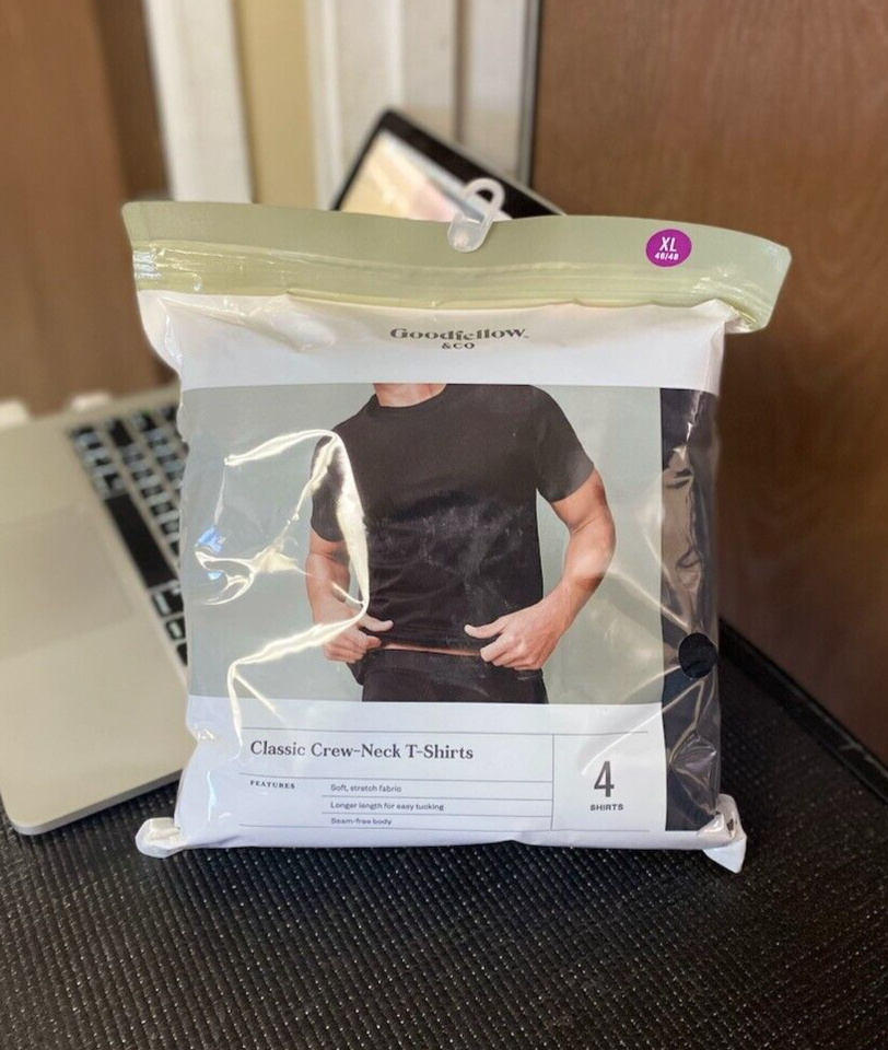 Goodfellow & Co. Crew Neck Short Sleeve T-Shirt Black (XL) 4 Pack | eBay