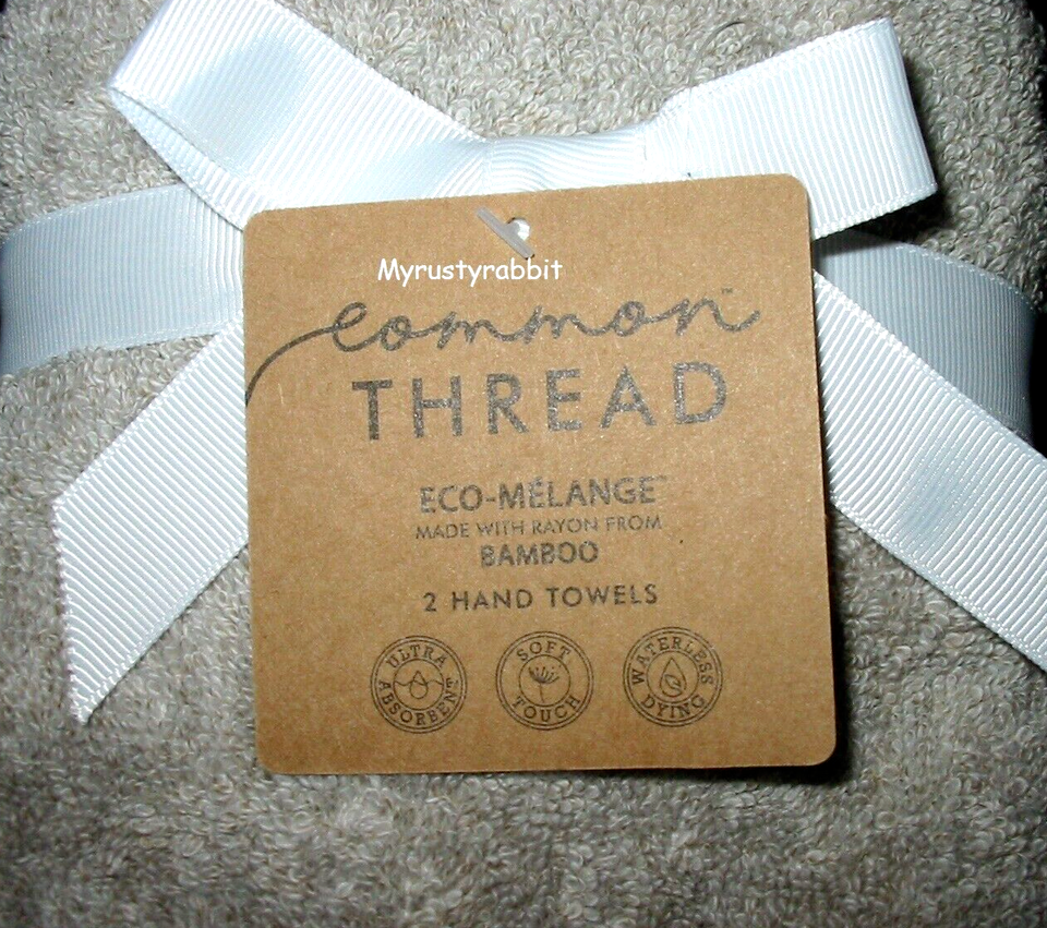 Common Thread Bathroom Hand Towels Set - Light Brown - 2 pc NEW | eBay