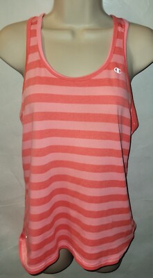 Champion PERFORMANCE Vapor Racerback Orange Striped Fitted DRI-FIT ...