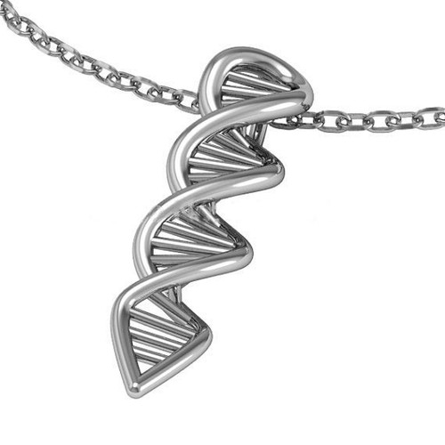 DNA Strand Pendant Necklace Silver Color Science Biology Molecule ...