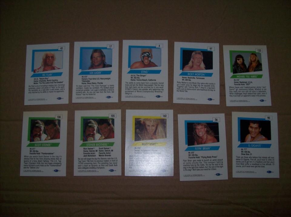 10 WcW TRADING CARDS Pro Wrestling WWE WWF AEW Ric Flair STING Steiner ...