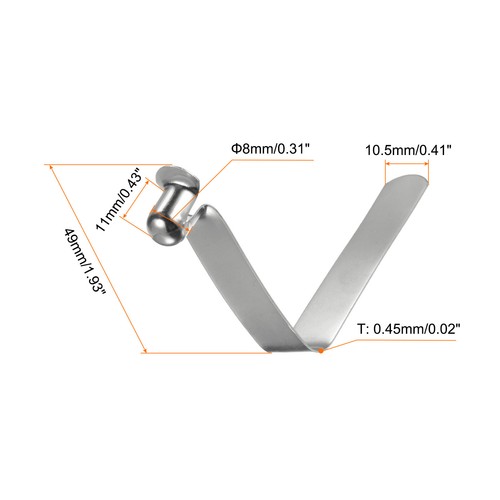 12pcs 49x11mm Single Button V-Shaped Paddle Snap Spring Clips Hollow ...