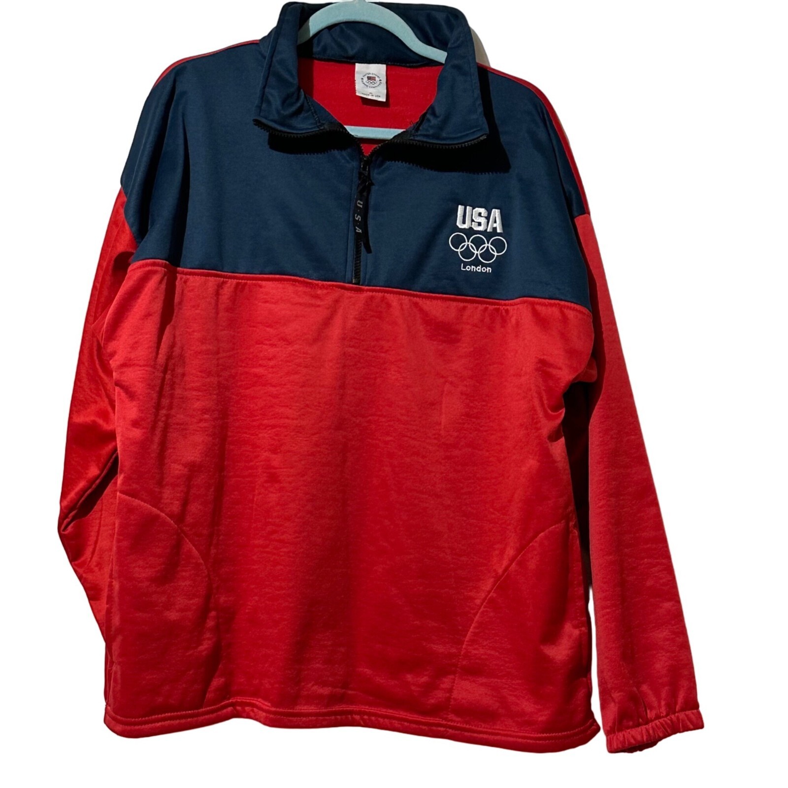 2012 USA Olympic Committee London Summer Olympics 1/4 zip XL red fleece ...
