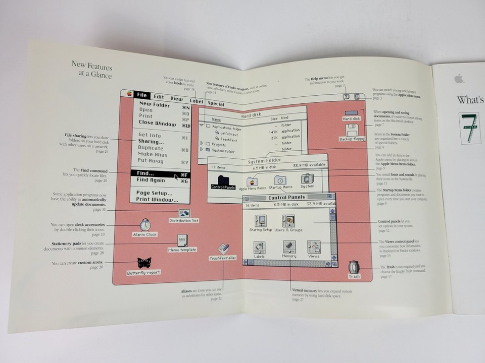 Vtg 1991 Apple Computer Mac Macintosh Whats New In System 7 OS Program ...