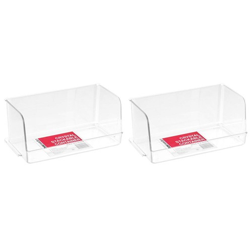 2x Boxsweden 23.5cm Crystal Kitchen Stackable Organiser/Storage Container Small | eBay Australia