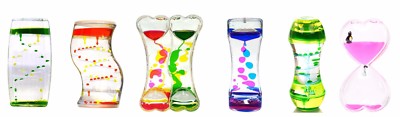 Set of 3 Liquid Double Single Spiral Coloured Timers Calming Motion ...