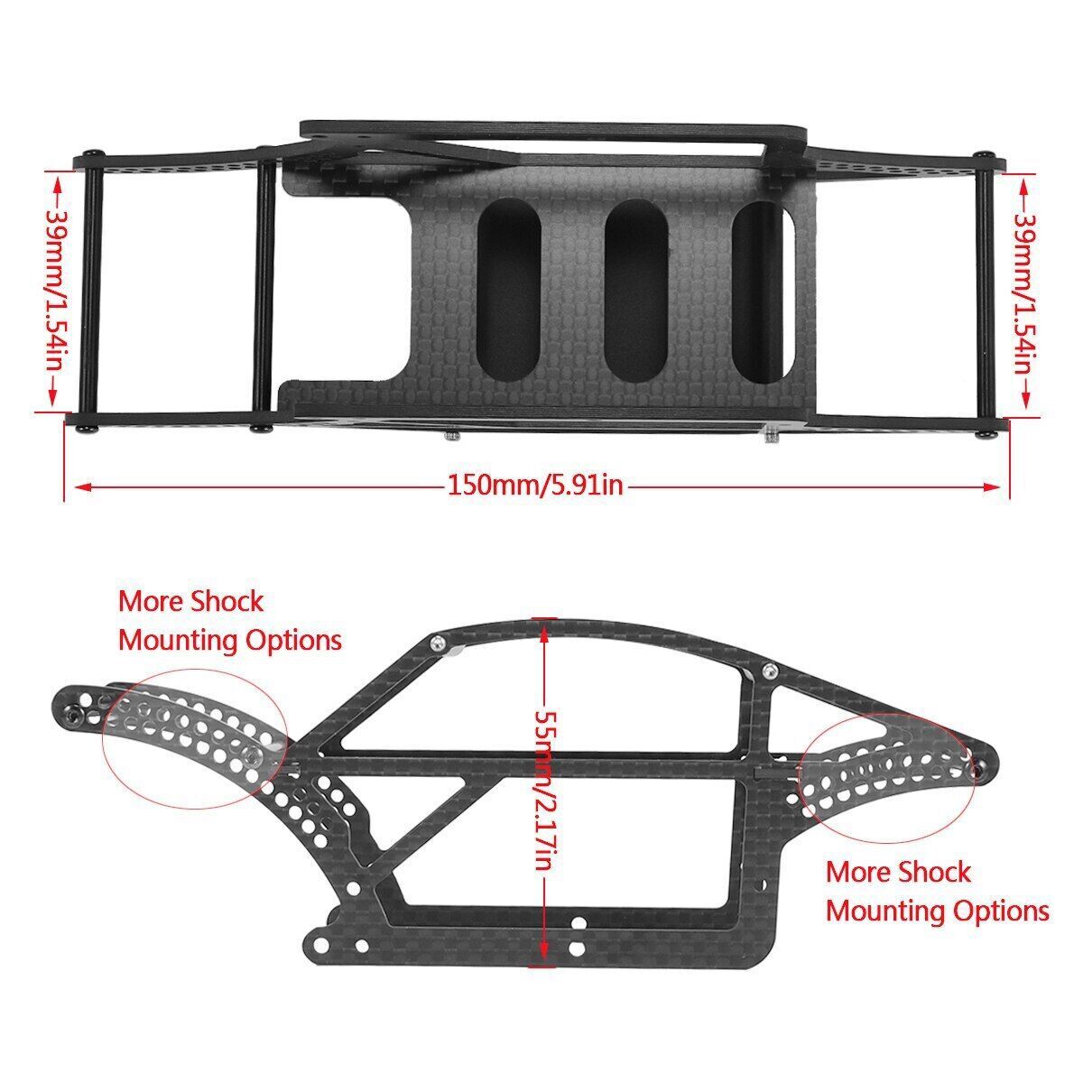 Carbon Fiber Comp Chassis Kit for 1/18 RAXXAS TRX4M Defender Bronco ...