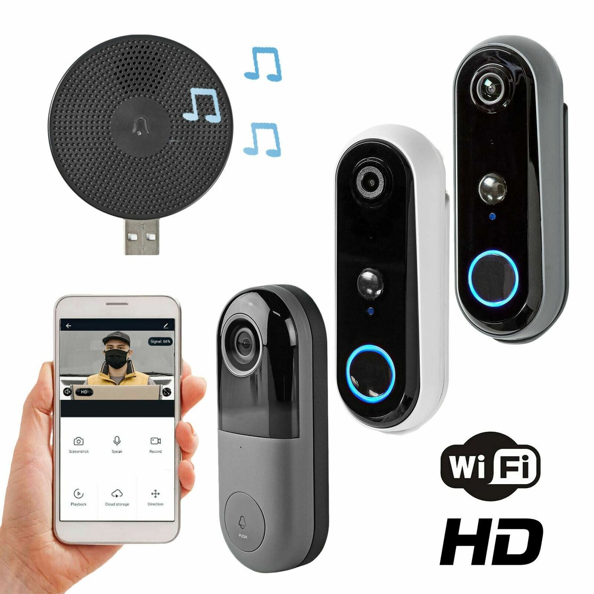 Doorbell And Intercom With Camera WiFi Video Doorbell Intercom System,