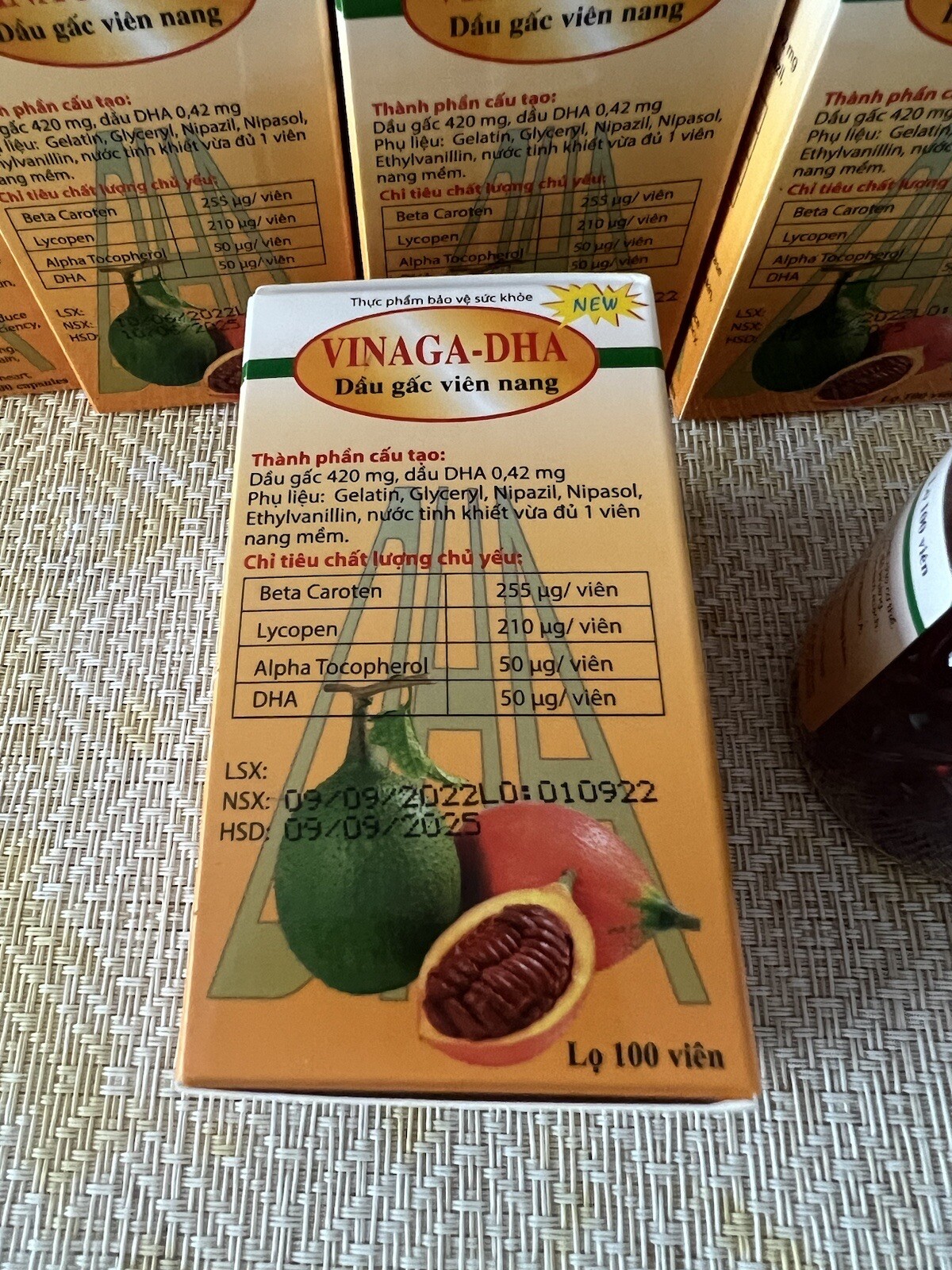 Vinaga-DHA (pack Of 2) (200 Capsules) Gac Oil Fruit | eBay