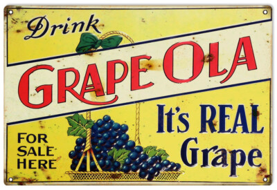 Vintage Style Metal Sign Grape Cola Real Grape 12 x18 | eBay