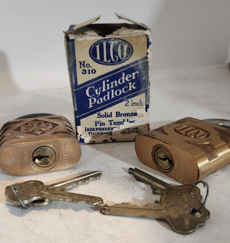 Vintage Old Lockwood & ILCO Padlock with Keys *Bronze* | eBay