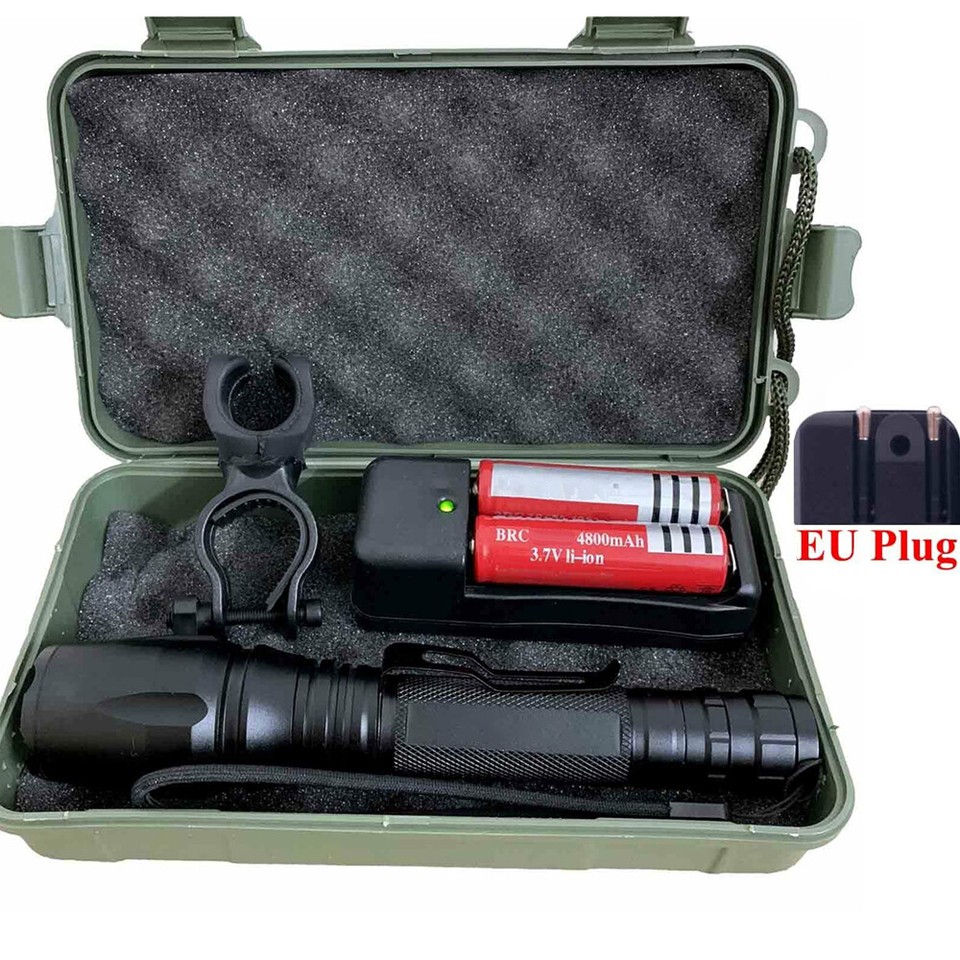 Powerful Super Bright LED Flashlight Rechargeable Hand Torch Lamp Light ...