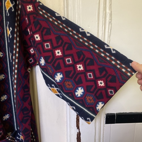 Vintage Pierre Cardin Southwestern Aztec Robe Mens Fleece Bath light ...