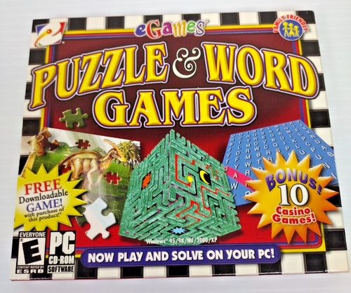 eGames PUZZLE & WORD Games (PC, CD-ROM © 2003) WINDOWS 95/98/ME/2000/XP ...