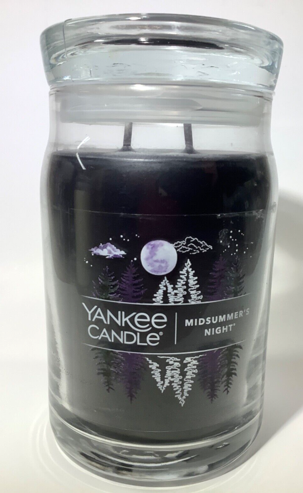 Yankee Candle Midsummer's Night 20 oz 2-wick Glass Jar Scented Candle 💙 ...