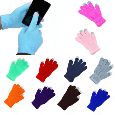 Men Women Knit Winter Warm Gloves Smart Phone Touch Screen Full Finger ...