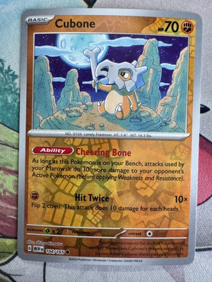 Cubone Reverse Holo English Pokemon TCG BKBS779 | eBay
