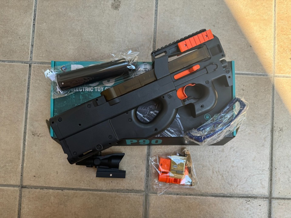 Electric P90 Auto Gel Ball Blaster Toy Gun Manual Automatic Splatter ...