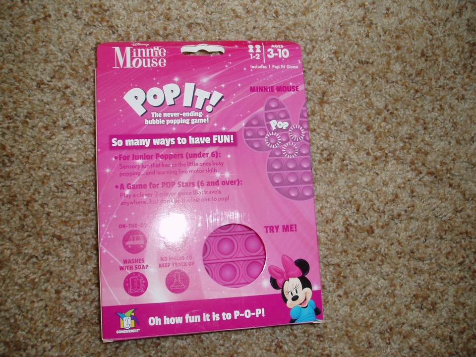New DISNEY POP IT! MINNIE MOUSE POPPING GAME Motor Skills Sensory NIB ...