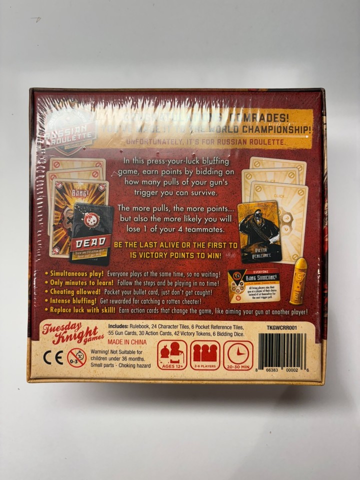 WORLD CHAMPIONSHIP RUSSIAN ROULETTE CARD & DICE GAME NEW SEALED by ...