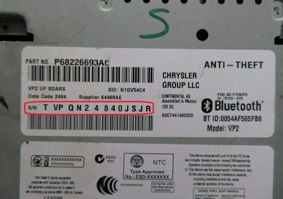 Car Radio Security Code – Chrysler, Dodge, Ram, Jeep – Unlock by Serial ...