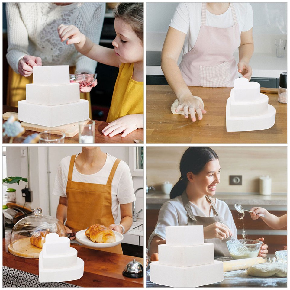 3Pcs DIY Practicing Cake Dummies for Party Gathering Practicing Wedding ...