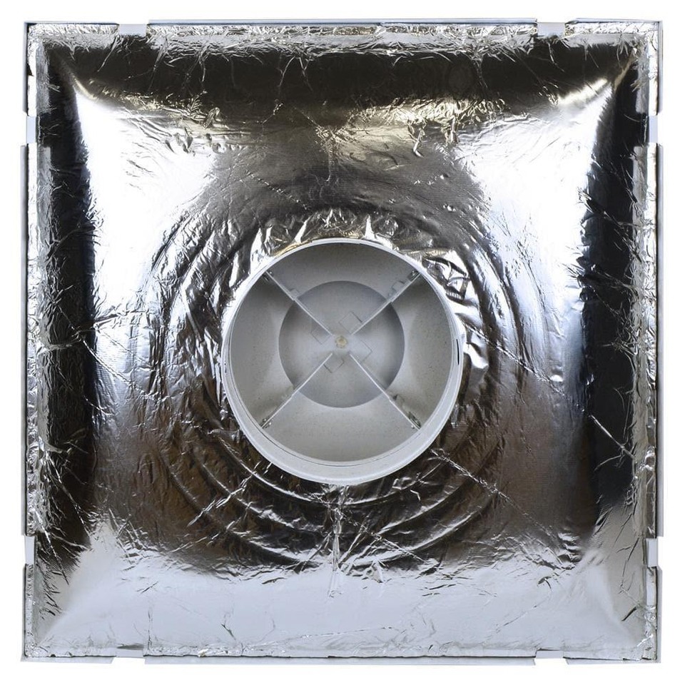 24 in. x 24 in. T-Bar Drop Ceiling Lay-In Supply Diffuser with Round 8 ...