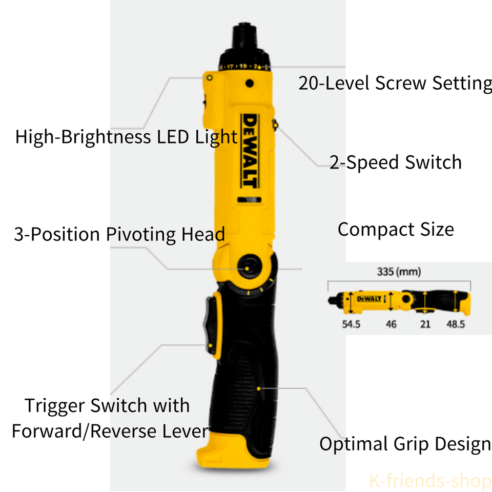 Dewalt DCF008 45p 8V Max Electric ScrewDriver Set DCF008 Compact ...