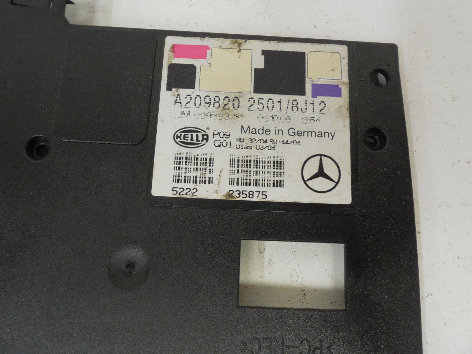03-09 Mercedes W209 CLK Class 2 Door Beige Overhead Dome Light Switch ...