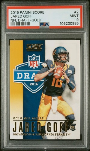 2016 Panini Score Jared Goff NFL Draft Gold RC PSA 9 Mint Rams Lions #2 | eBay