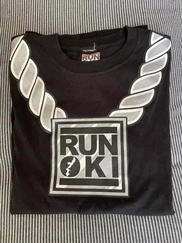 RUN OKI T-Shirt L Black Japan Okinawa Design Streetwear RUN DMC Style ...