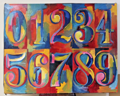 Jasper Johns Numbers 0 9 0 Through 9, 1961 By Jasper Johns 28.75"x22"