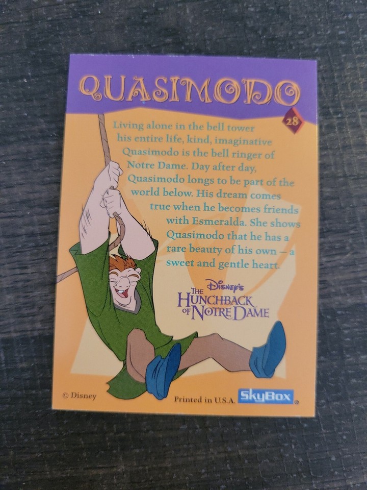 Quasimodo #28 The Hunchback of Notre Dame Card 1996 SkyBox | eBay