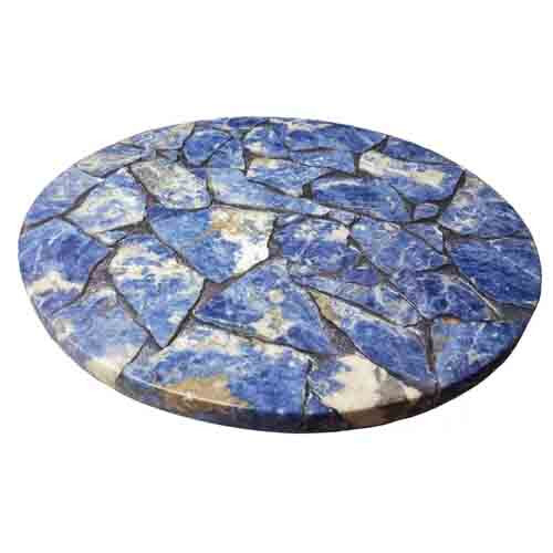 Sodalite Geode Coffee Table, Round Gemstone Center Table, Furniture ...