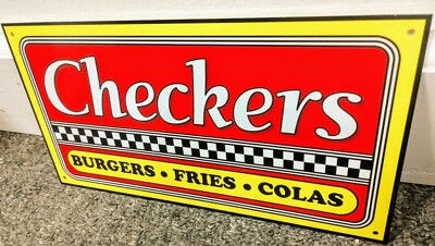 Checker's Checkers Burgers Sign .. restaurant fast food | eBay