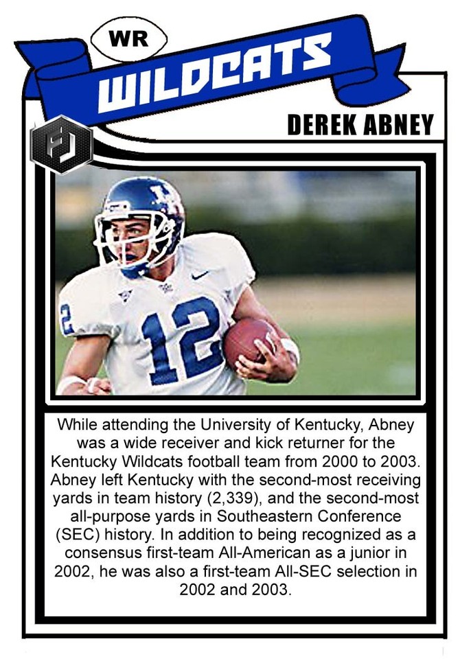 ACEO DEREK ABNEY KENTUCKY WILDCATS CUSTOM HAND MADE ART CARD | eBay