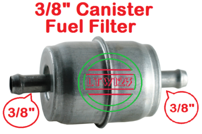 (1) 3/8" Universal Gas/Fuel Filter Chrome Canister | eBay