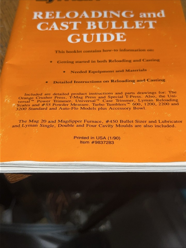 Lyman Reloading and Bullet Casting Instruction Guide # 9837283 1/90 | eBay
