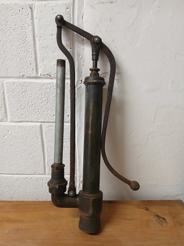 A Lovely Rare Early Water Pump Hand Well Pump Solid Brass With Iron ...