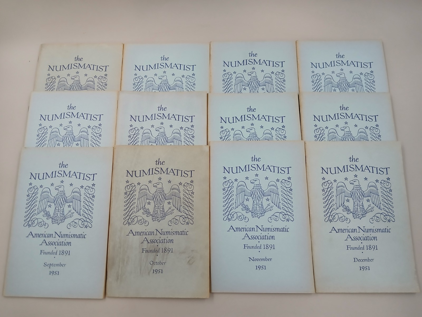 The Numismatist Vintage Magazine From 1951 No. 1-12 Full Year Lot of 12 ...