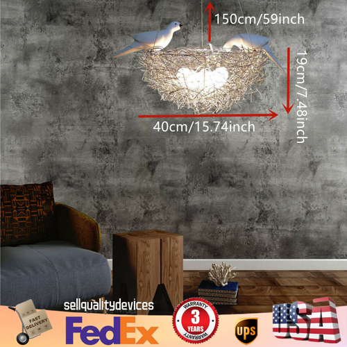 Creative Bird's Nest Decor Chandelier Fixtures Lamp Living Room Hanging ...