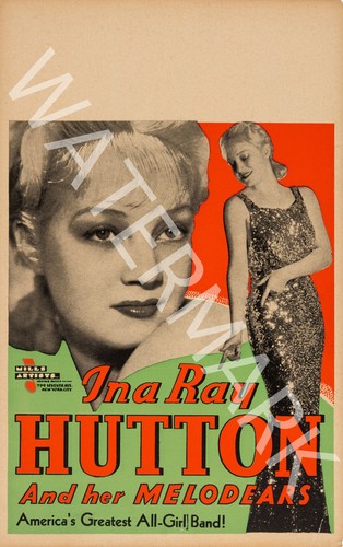 Ina Ray Hutton - Melodears - 1930s Vintage Music Poster | eBay