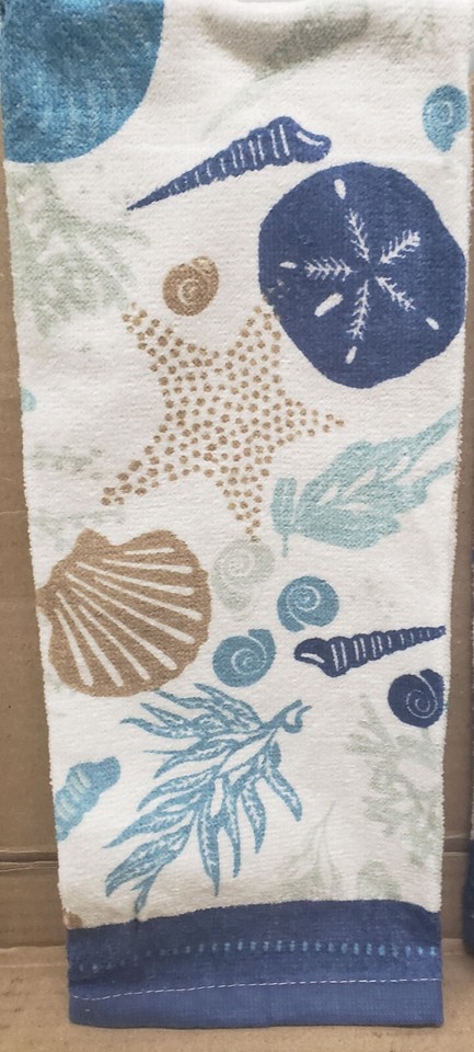 2 pc Kitchen Cotton Terry Towels Set (15"x28") NAUTICAL,SEALIFE ...