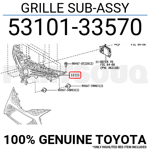 5310133570 Genuine Toyota GRILLE SUB-ASSY 53101-33570 | eBay