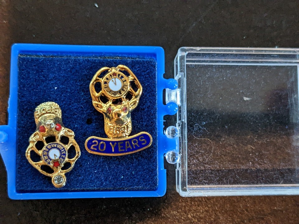 3 Vintage 1970's BPOE Elks PINS Silver Tone Brooch Red Stone Eyes 20 ...