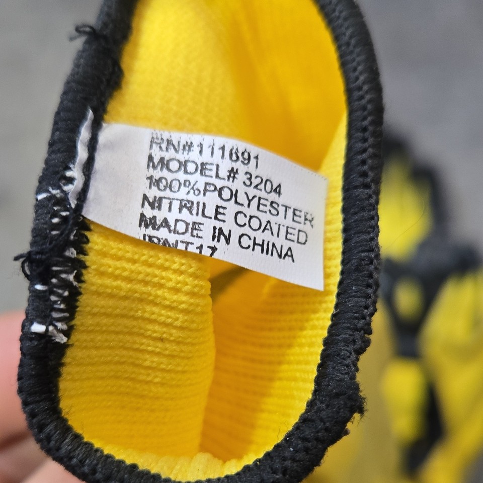 Nitrile Coated Full Finger Polyester Gloves Pair Model 3204 (Lot of 6 ...