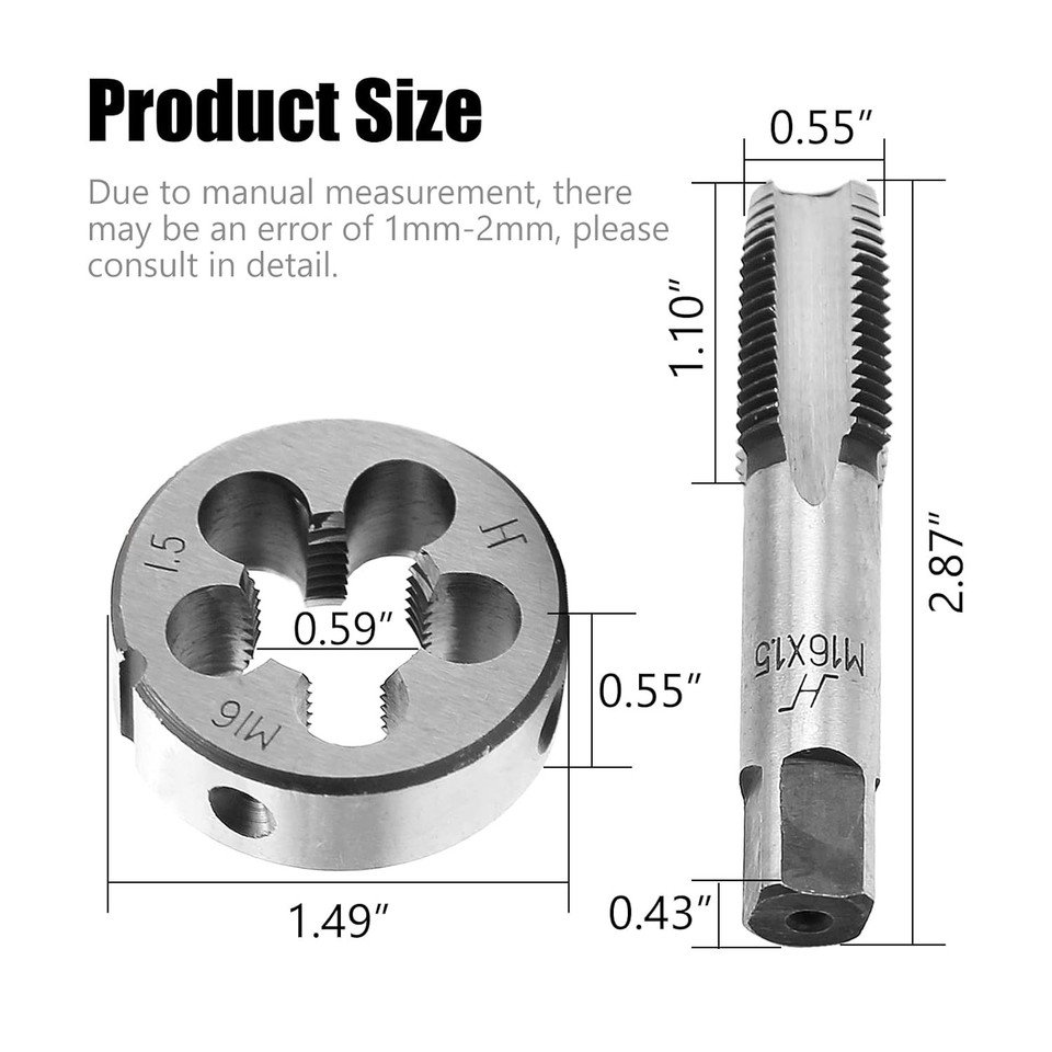 M16x1.5 Tap Metric and Die Set Right Hand Thread | eBay