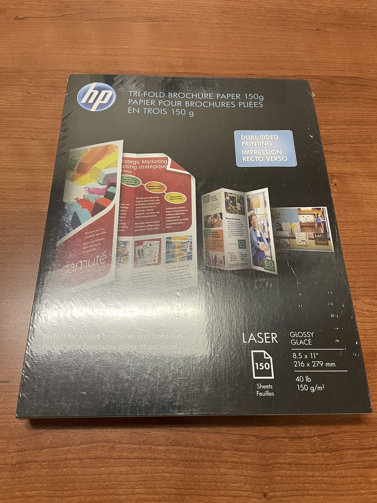 NEW Hp Tri-Fold Laser Brochure Paper 97 Brightness 40lb 8-1/2 x 11 ...