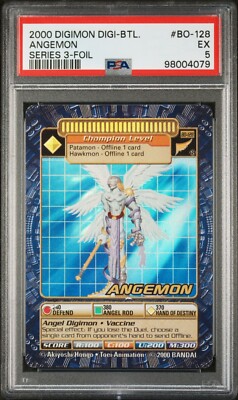 PSA 5 DIGIMON Angemon 2000 Series 3-FOIL #BO-128 EXCELLENT | eBay